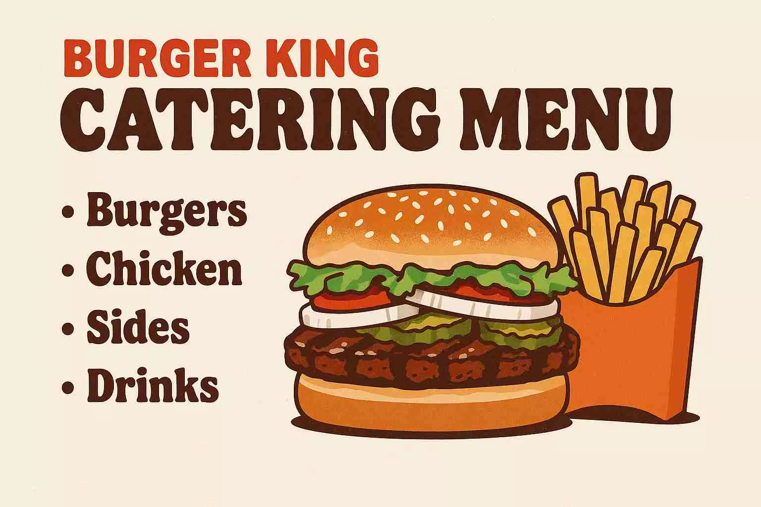 Burger King catering packages 2025